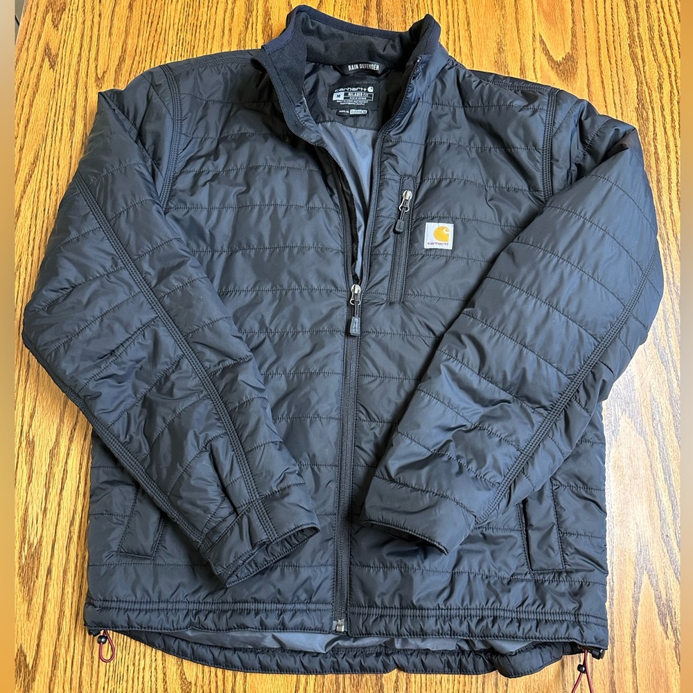 Carhartt Mens Rain Defender Insulated Rain Jacket M Gem